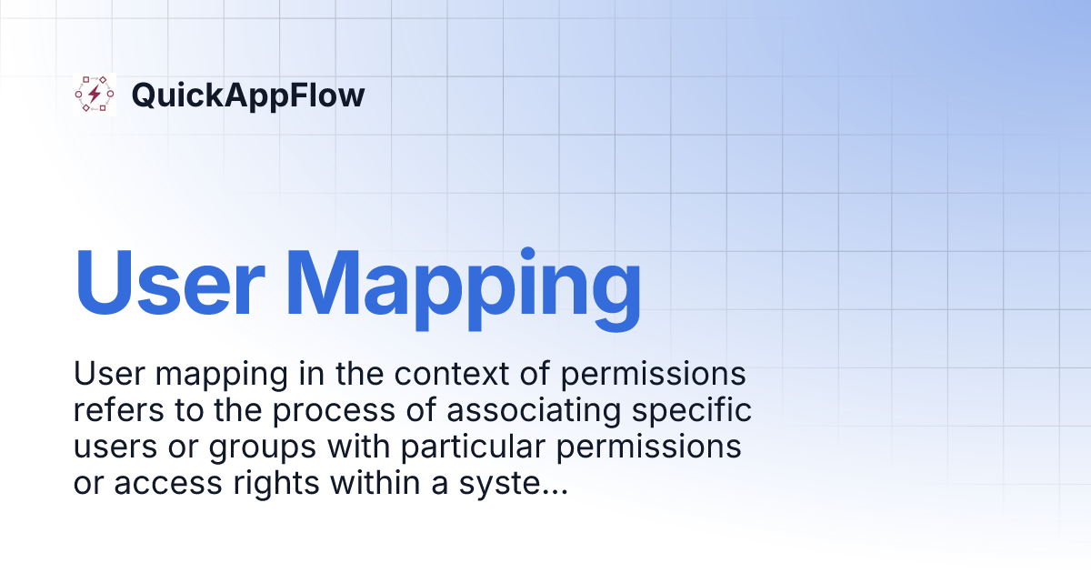 User Mapping | QuickAppFlow