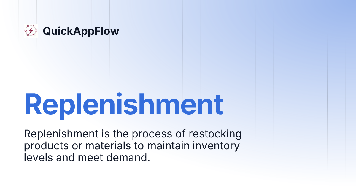 Replenishment | QuickAppFlow