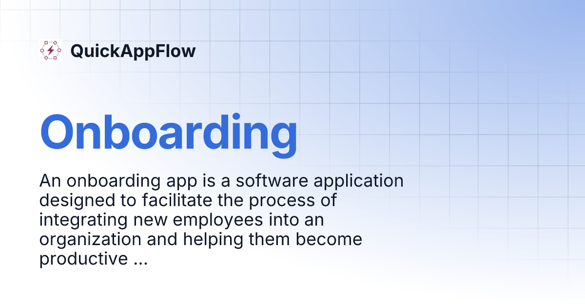 Onboarding | QuickAppFlow
