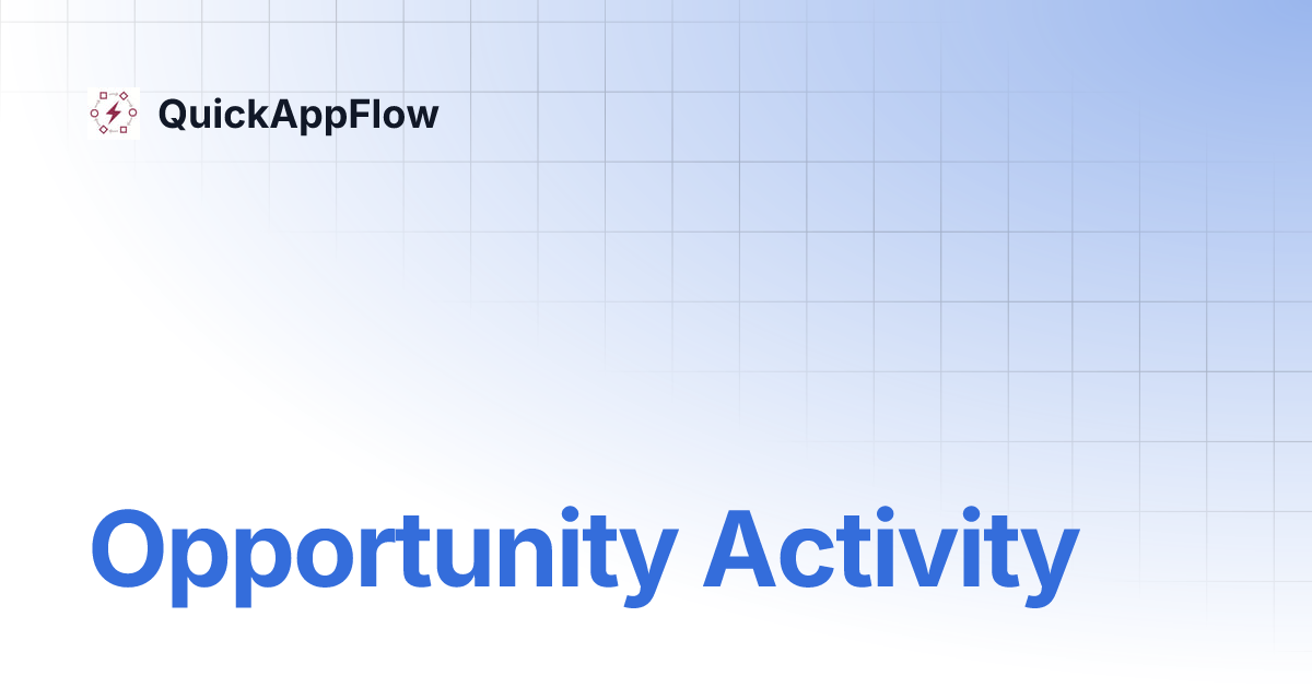 Opportunity Activity | QuickAppFlow