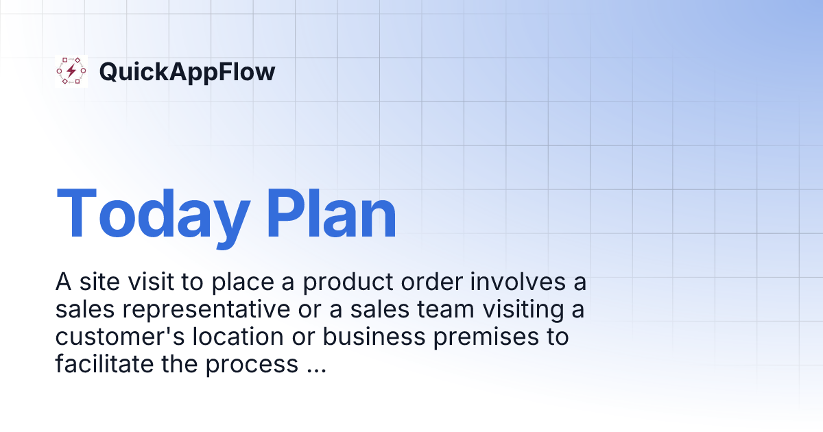 Today Plan | QuickAppFlow