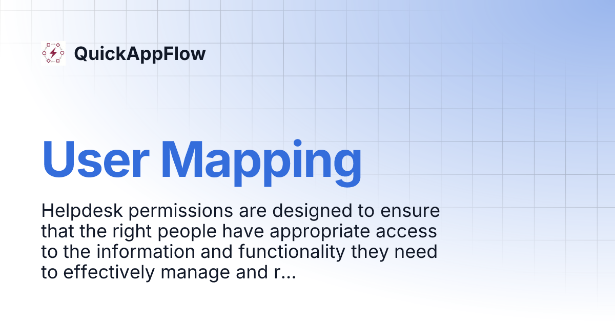 User Mapping | QuickAppFlow