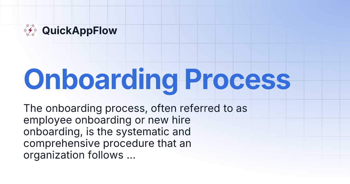 Onboarding Process | QuickAppFlow